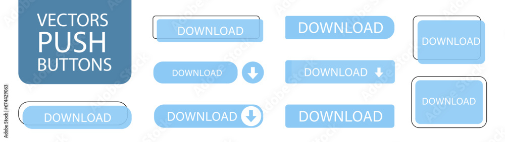 The Click Here Is A Set Of Simple Modern Buttons Push Button For An
