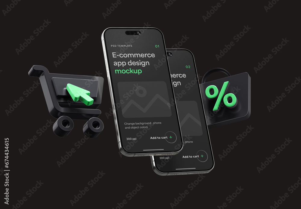 E-commerce app smartphone mockup Stock Template | Adobe Stock