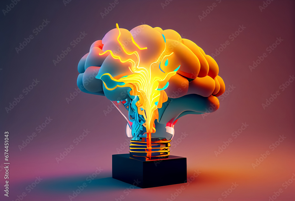 Bulb with a crown. Illustration of brainstorming, business problem ...