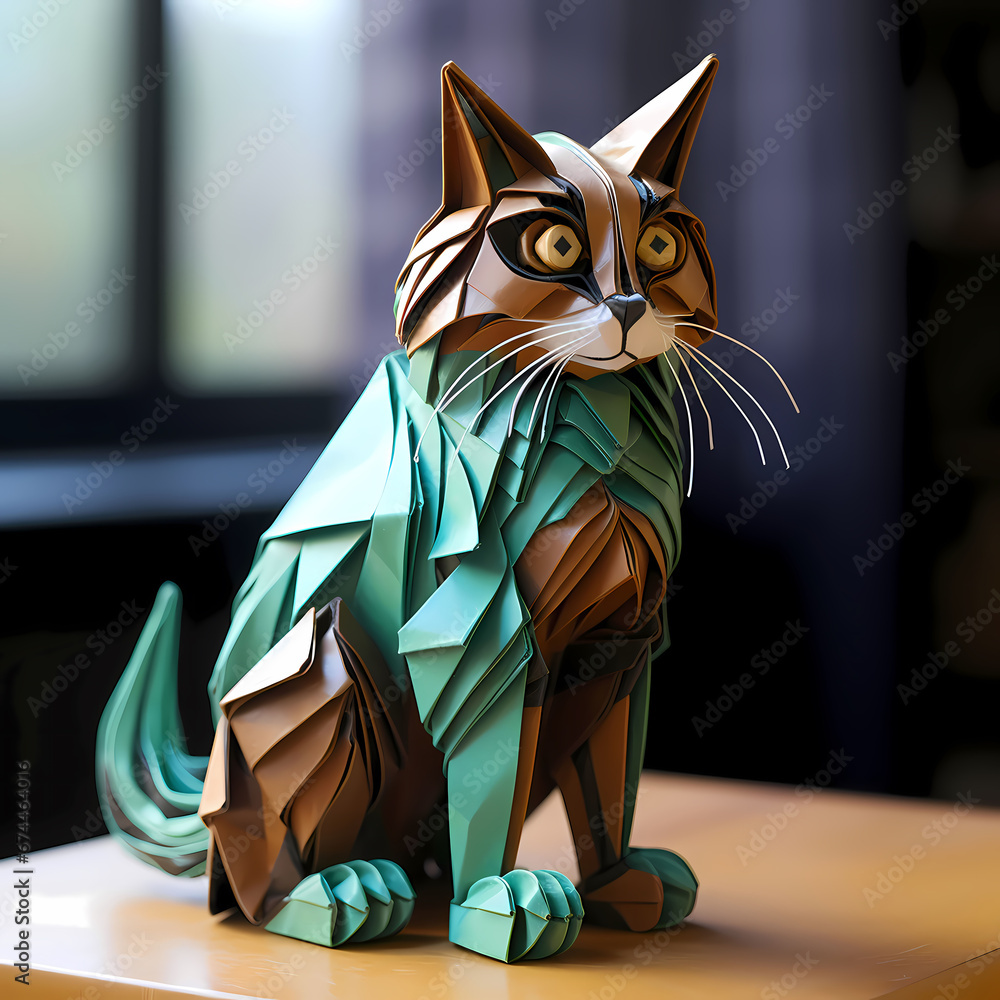 Animal réalisé en origami pliage papier Stock Photo | Adobe Stock