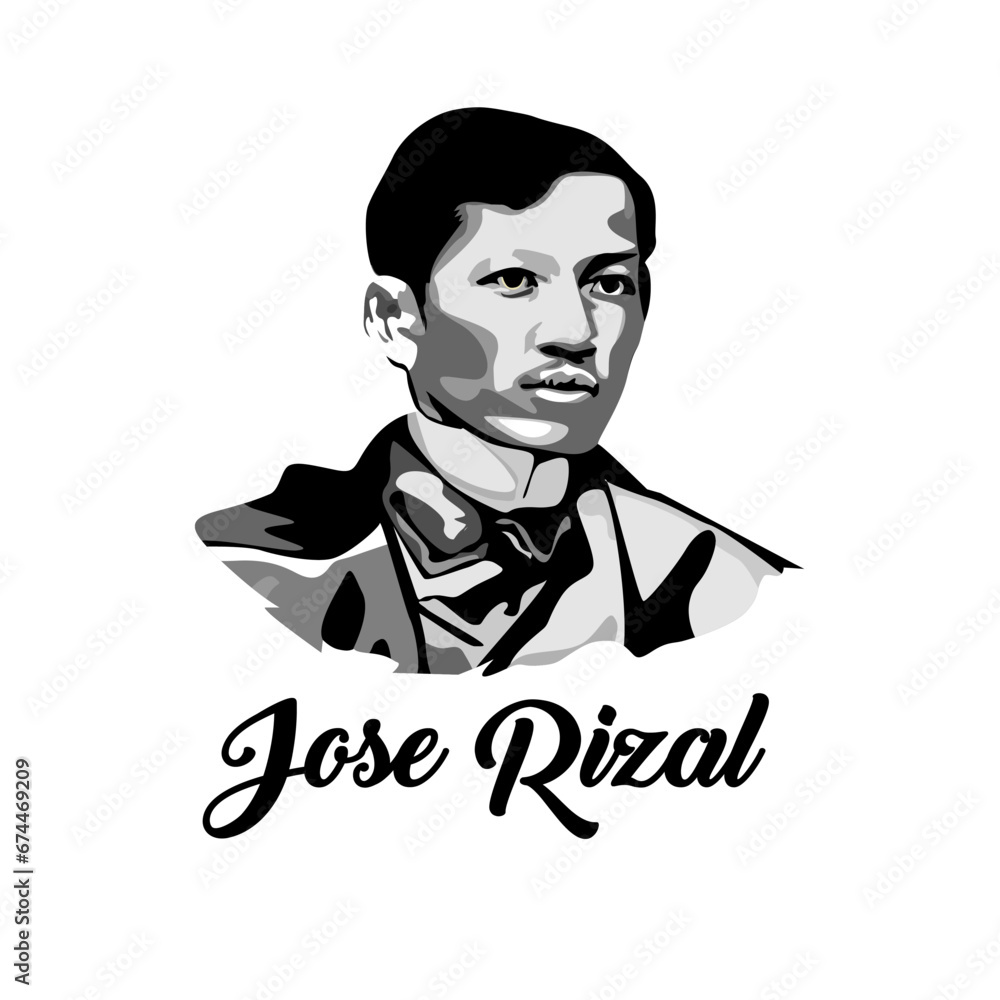 Jose Rizal Grayscale Face Vector. Rizal Day Vector Illustration ...