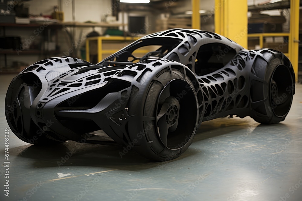 Carbon Neutral Car Made From Sustainable Materials 3D Printer. Сoncept ...