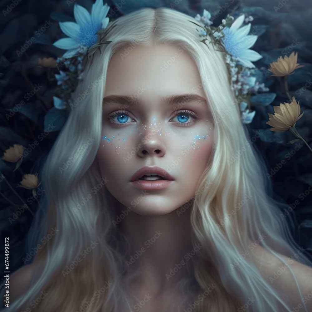 captivating gorgeous, scandinavian woman model with light skin, big ice ...