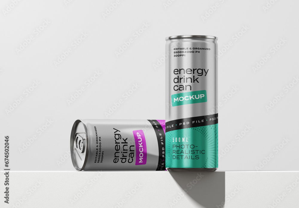 Energy Drink Can Mockup Stock Template | Adobe Stock