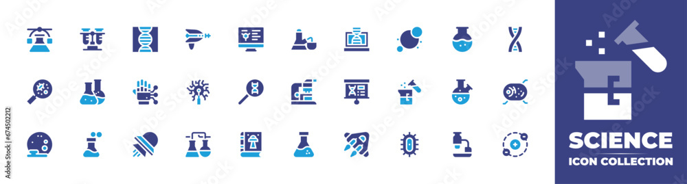 Science icon collection. Duotone color. Vector and transparent ...