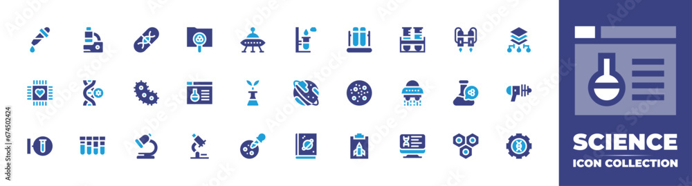 Science icon collection. Duotone color. Vector and transparent ...