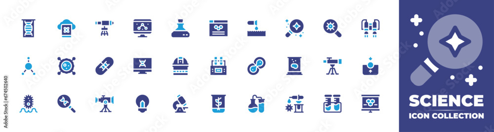 Science icon collection. Duotone color. Vector and transparent ...