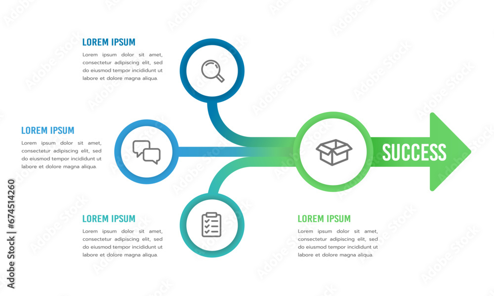 Infographic 3 elements to success. Vector illustration. Stock Vector ...
