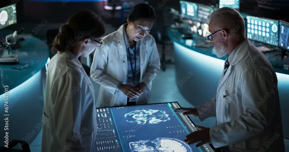 Modern Hospital Medical Research Center: Diverse Colleagues Gathered ...