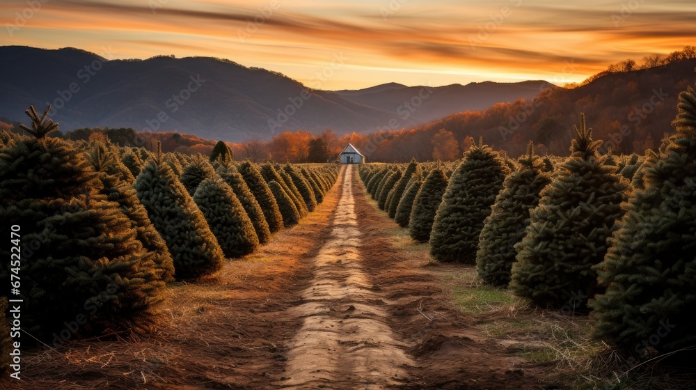 A Beautifully Lit Christmas Tree Farm Tree Farm, Background Images , Hd ...