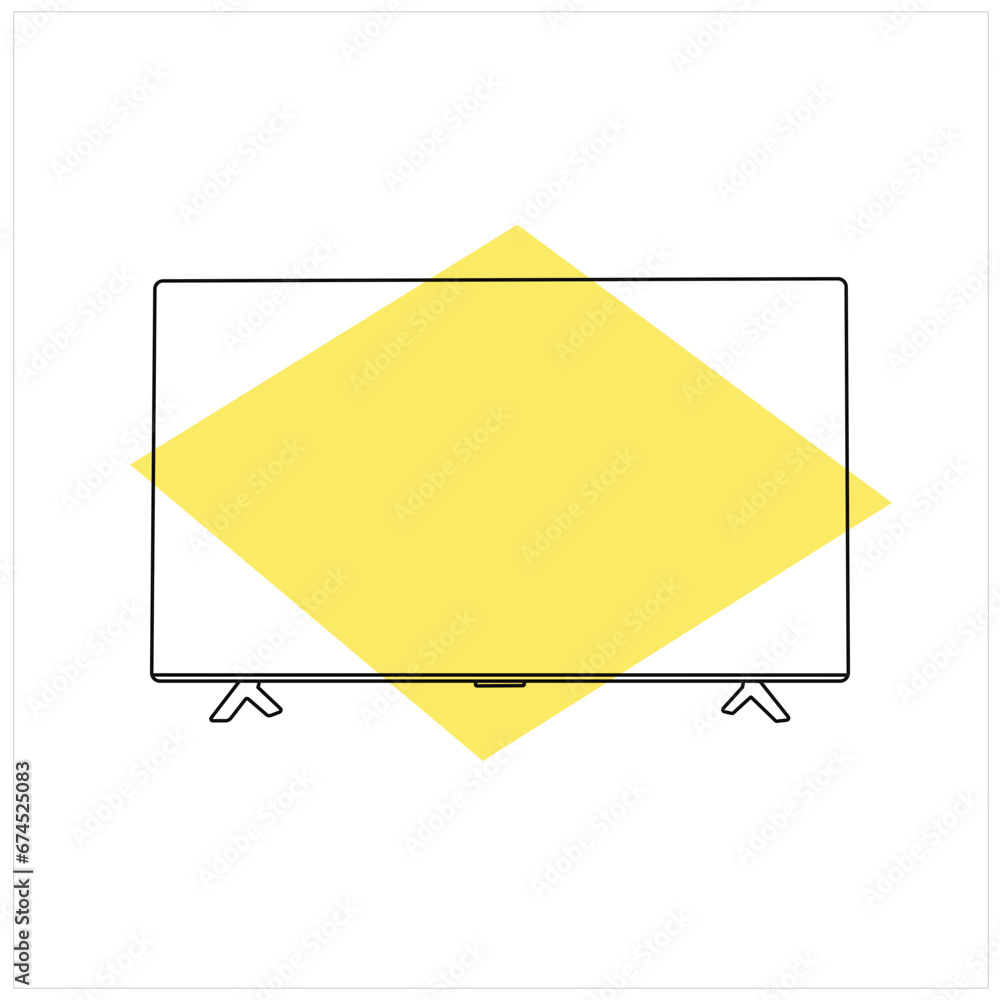 Continuous line drawing of Retro TV .continuous one line drawing of ...
