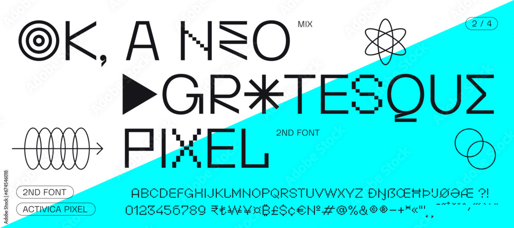 Headline alphabet Neo grotesque sans serif alphabet with graphic ...