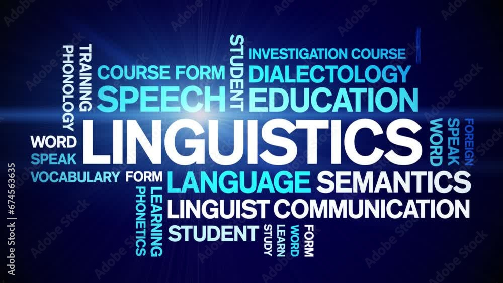 Linguistics animated tag word cloud;text design animation kinetic typography seamless loop ...