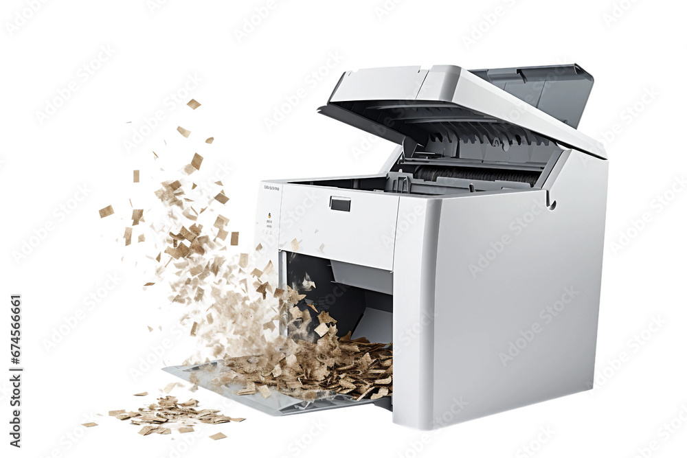 Paper Shredder Operating -on transparent background Stock Illustration ...