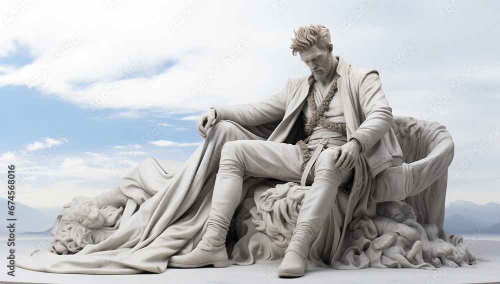 Sculpture of an ancient god. Statue, Roman art, plaster, God, deity ...