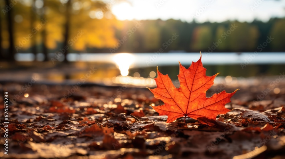 "Golden Autumn: Rest and Colors in Every Step" red maple leaves and ...
