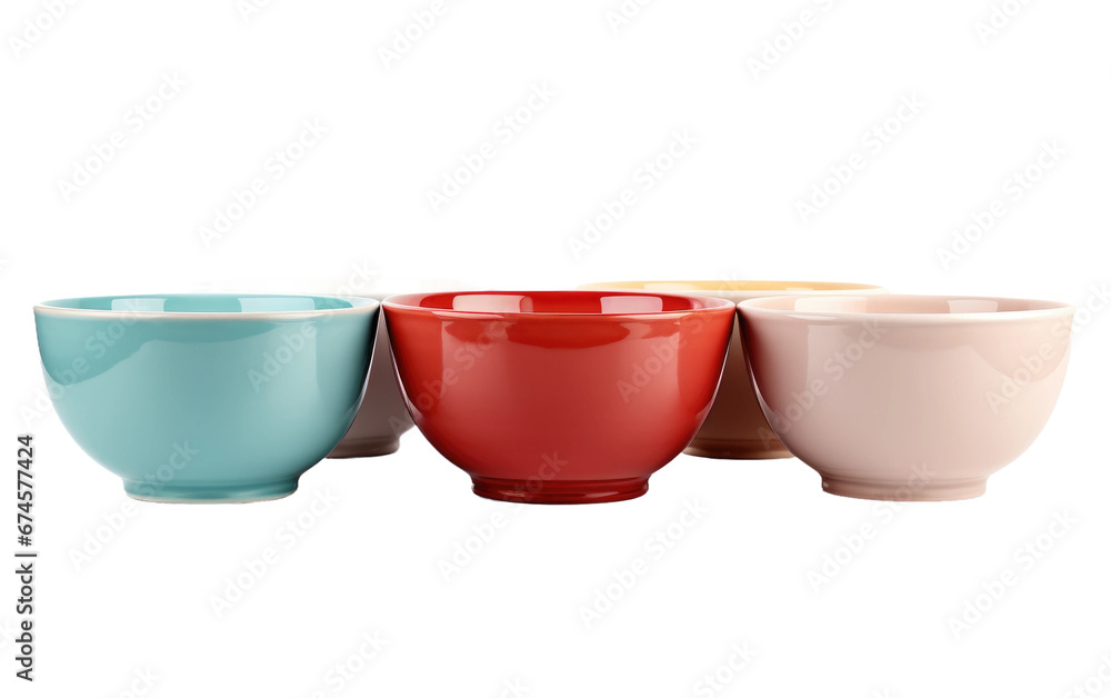 Three Different Colors Of Mixing Bowls Isolated On Transparent ...