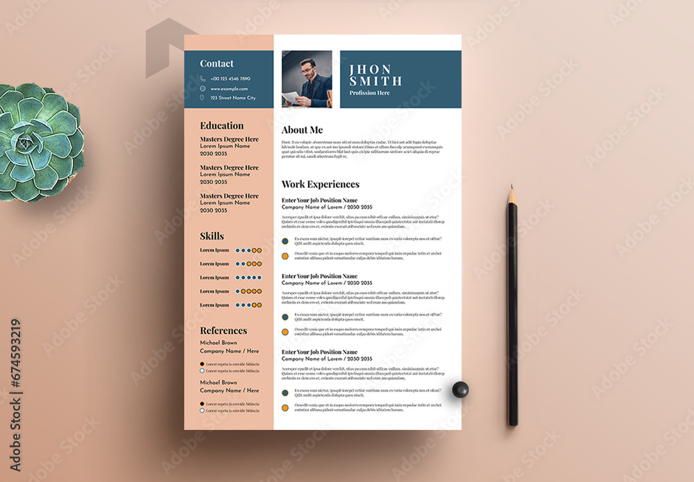 Resume Layout Stock Template | Adobe Stock