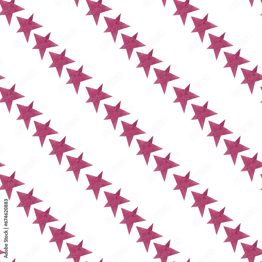 Hand-painted watercolor stars are arranged vertically on a transparent ...