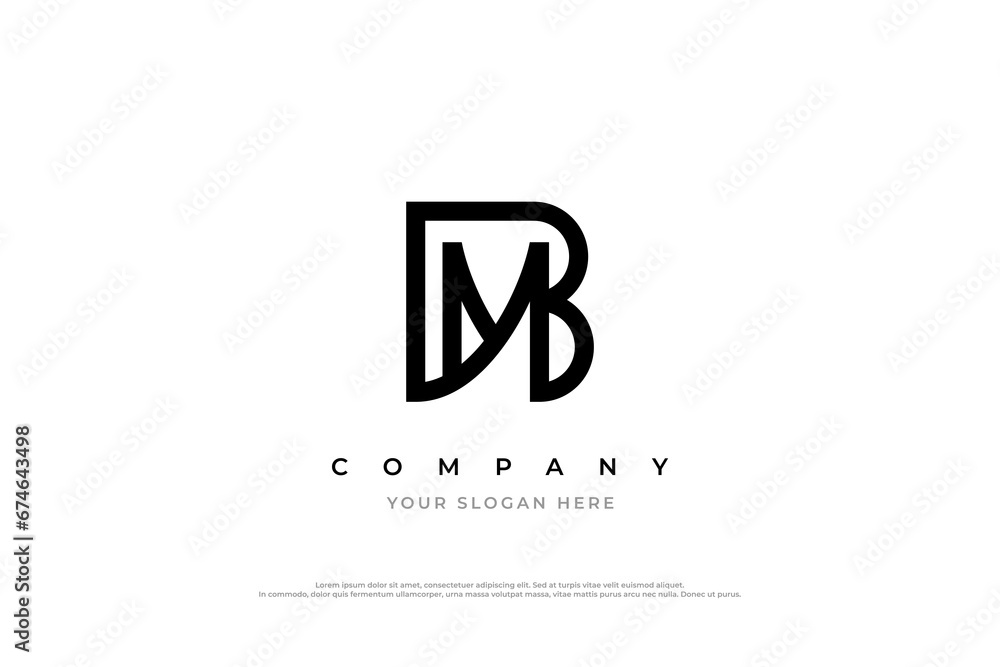 Initial Letter MB Logo or BM Monogram Logo Design Stock Vector | Adobe ...