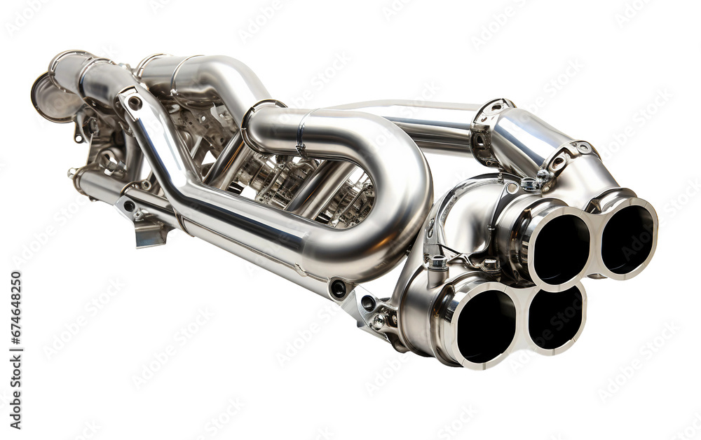 Components of the Exhaust System: Exhaust Pipes isolated on transparent ...