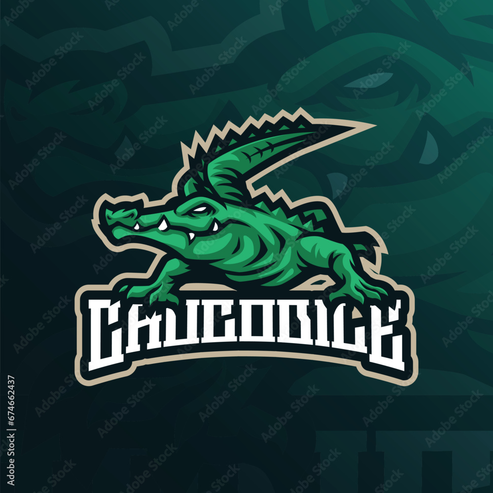 Crocodile mascot logo design vector with modern illustration concept ...