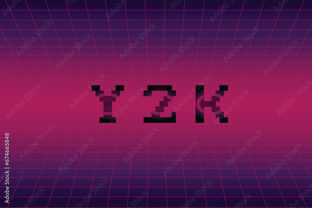 Retro futuristic Sci-Fi with Y2K background. glowing neon grid. and ...