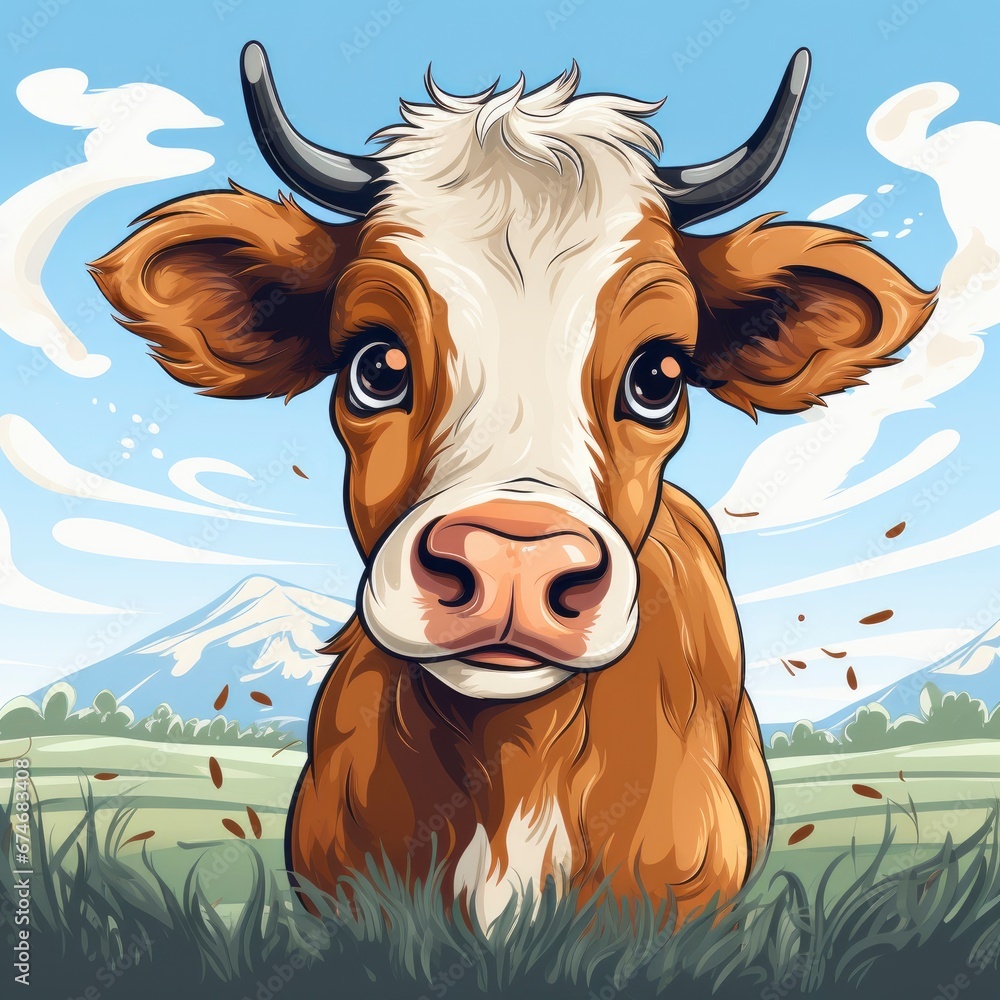 Cute Cow Confused Thinking , Cartoon Graphic Design, Background Hd For ...