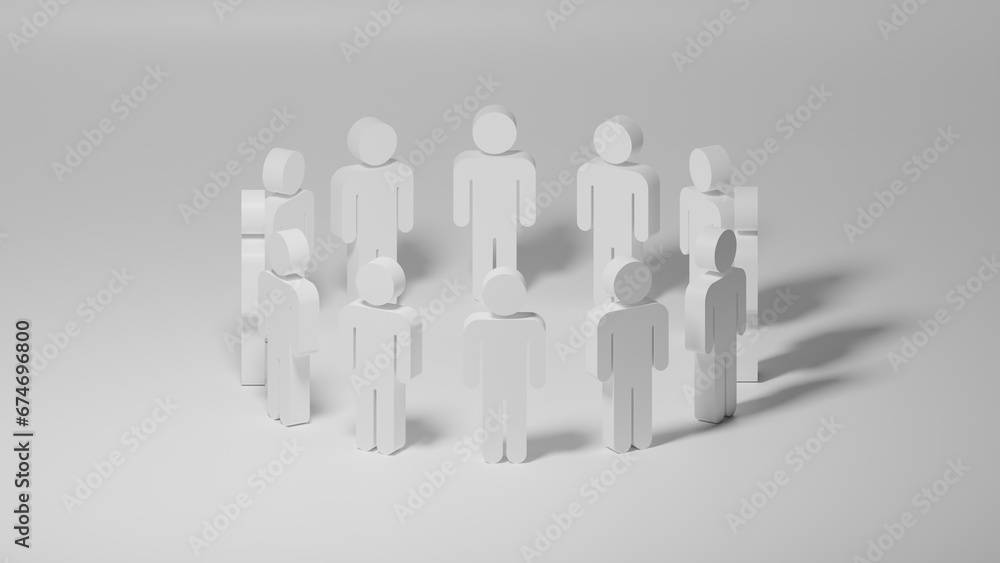 Business crowd 3d render, Teamwork crowd 3d render backgrounds Stock ...