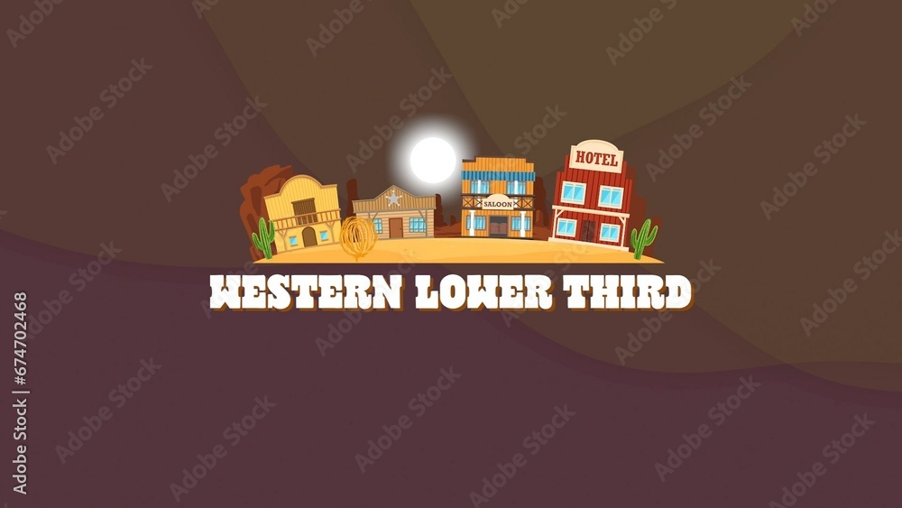 Animated Cartoon Western Cowboy Lower Third Stock Template | Adobe Stock