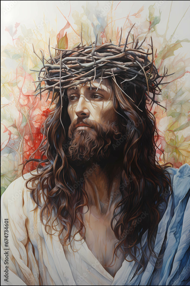Jesus Christ Artwork, Colored Pencil, Face of Jesus Painting, Jesus ...