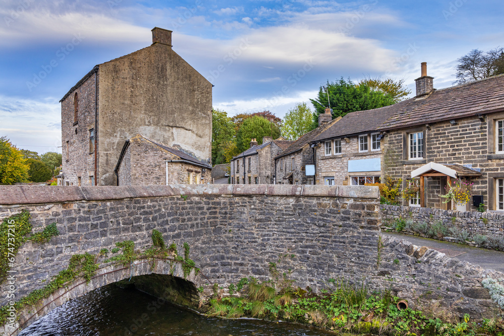 Bridge over Peakshole Water, a stream flowing through the picturesque ...