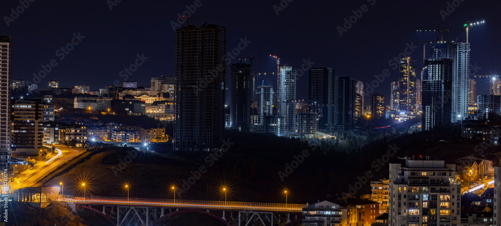 Beautiful panoramic cityscape of Cankaya, Oran and Dikmen districts in ...
