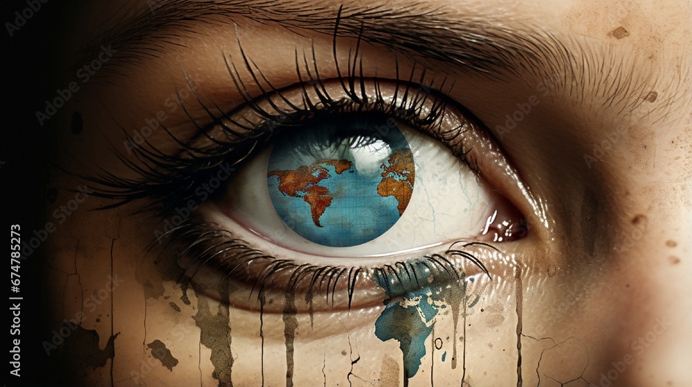 World poverty and natural disaster relief and refugee crisis from poor ...