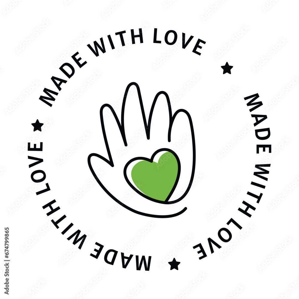An icon featuring a circular love inspired badge, emphasizing ...