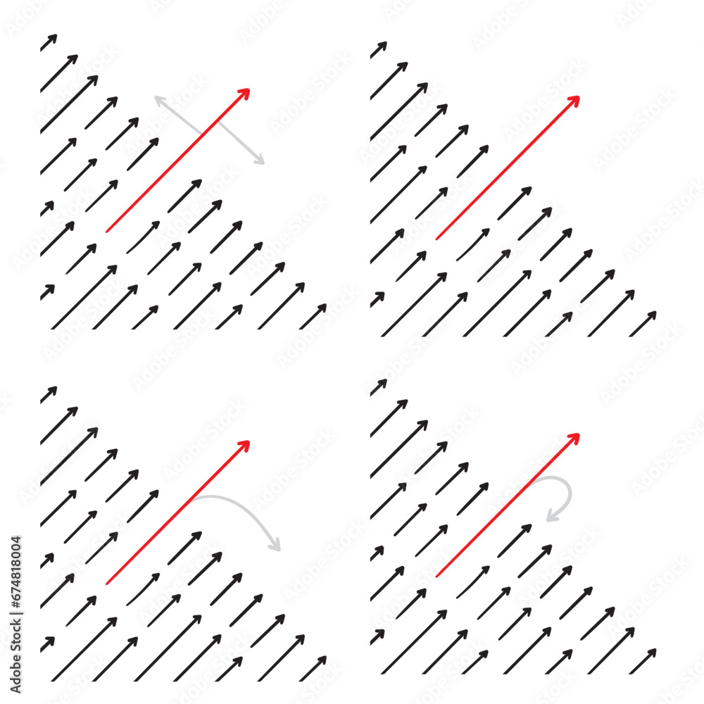 black arrows and red arrows. hand drawn arrow signs. arrow signs for ...