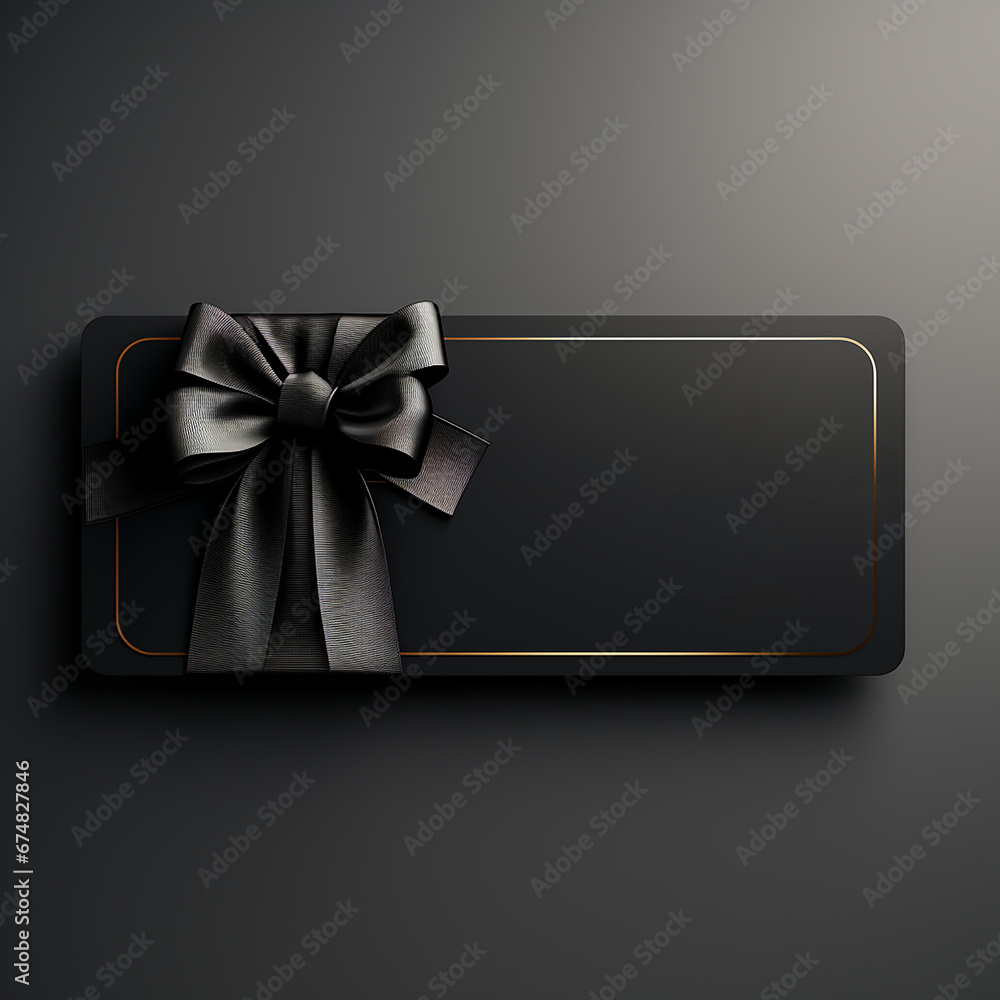 Blank gift voucher template design on black background. AI generated ...