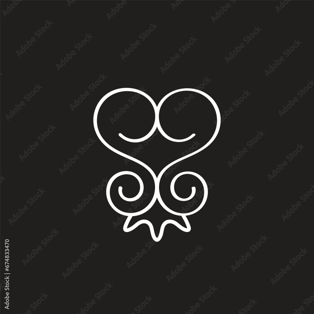 Vector monochrome icon with Adinkra symbol Sankofa Vector adinkra Akan ...
