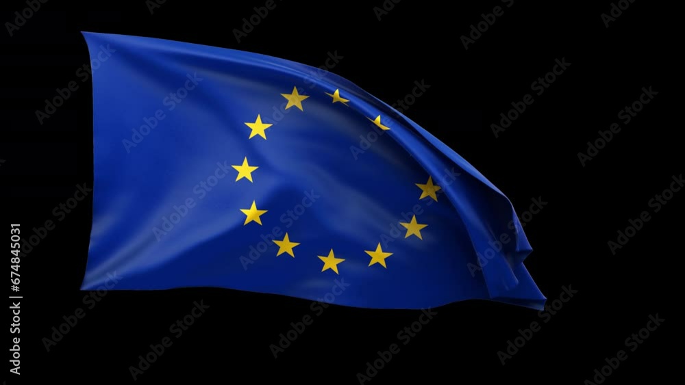 European Union Waving Flag Background Loop. Nationals symbols of Europe ...