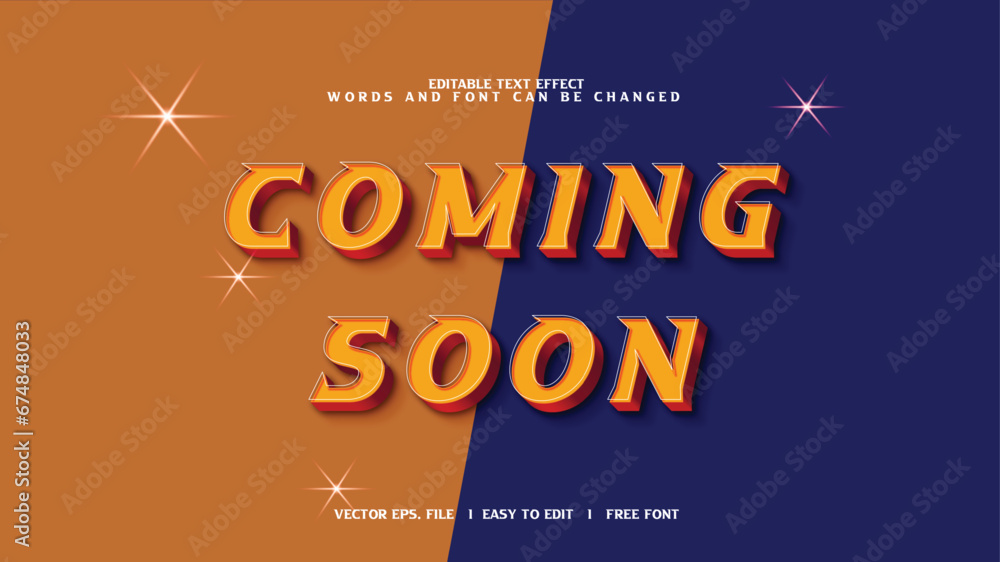 Editable EPS free vector coming soon text effect file Stock Vector ...