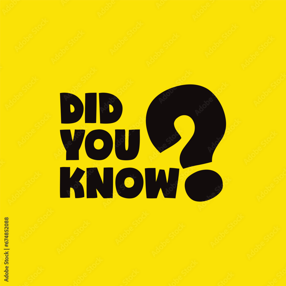 Did you know banner, template, poster on yellow background. Business ...