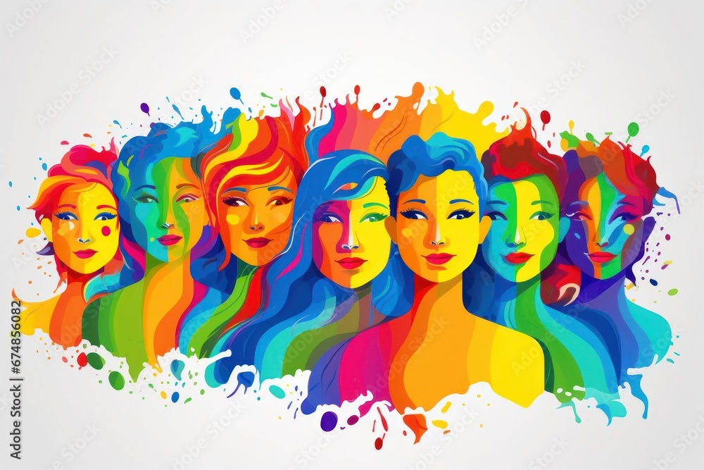 Diversity in Society concept. LGBT and LGBTQ rainbow in bright design ...