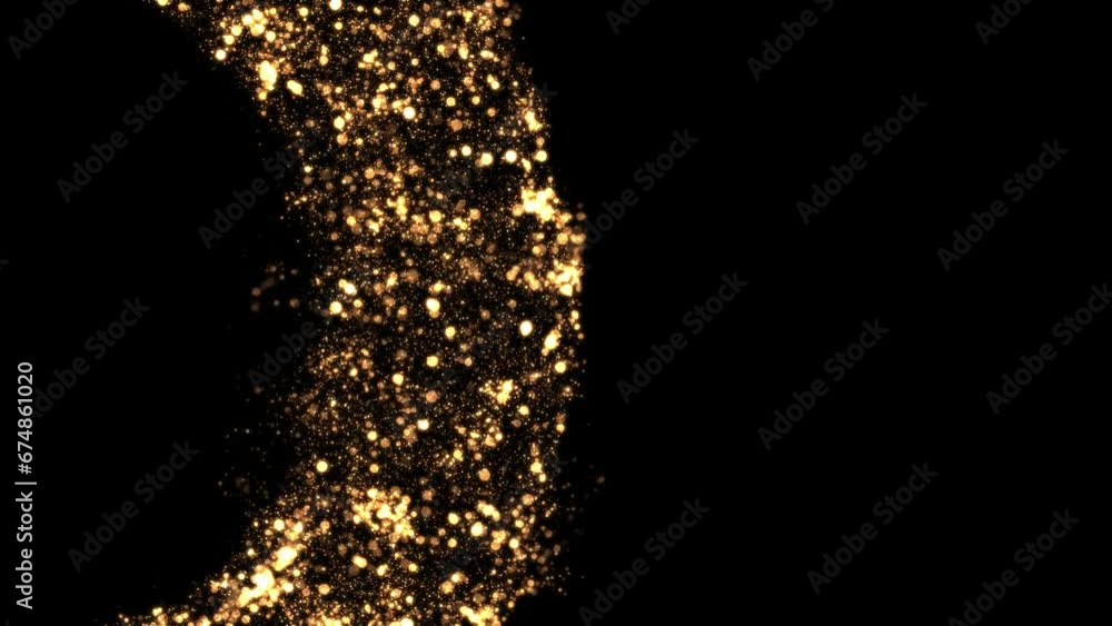 particles loop wide half circle frame Transparent Video. Gold frame ...