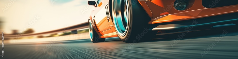 Ultrawide sports car riding on highway road wallpaper. Car in fast ...