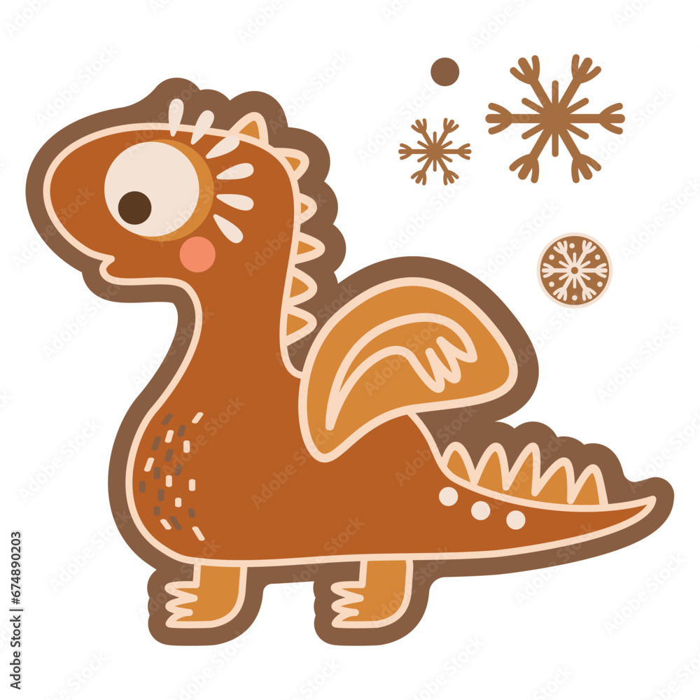 gingerbread dragon symbol of the year vector picture 4 Stock Vector ...