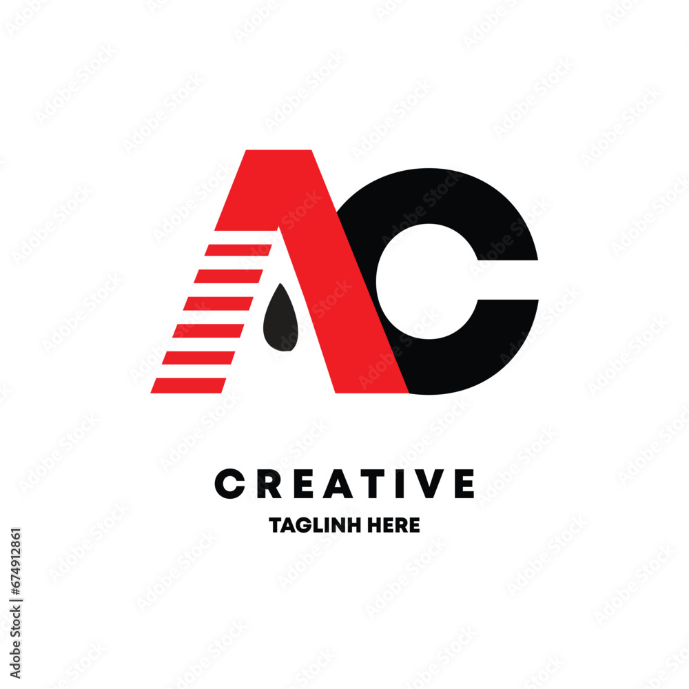 Abstract letter AC logo. This logo icon incorporate with abstract shape ...
