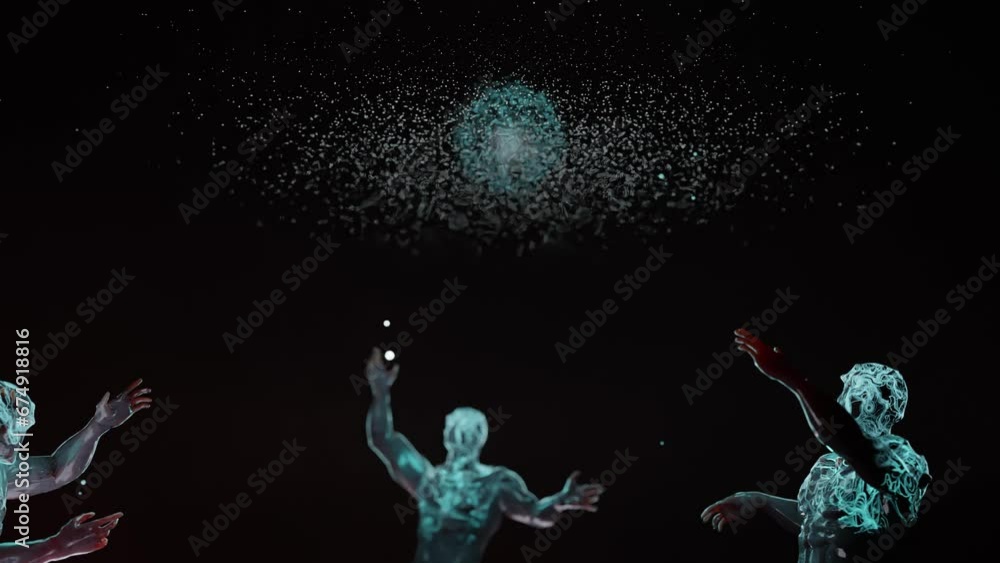 Three cosmic beings are building the galactic nebula, gods from another ...