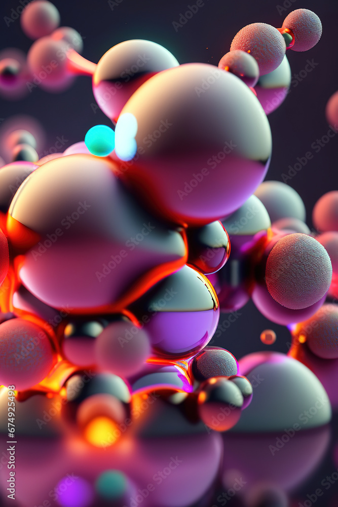 Molecule under a powerful microscope, realistic, generated by Ai Stock ...