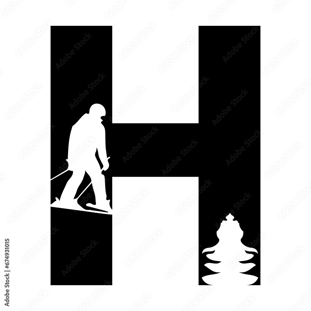 Skiing font alphabet SVG png, ski svg png, skiing svg png, ski font ...