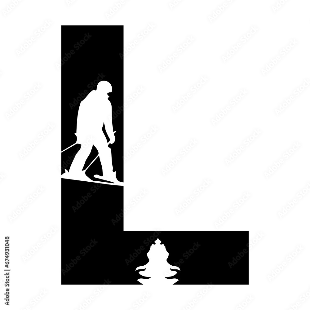 Skiing font alphabet SVG png, ski svg png, skiing svg png, ski font ...